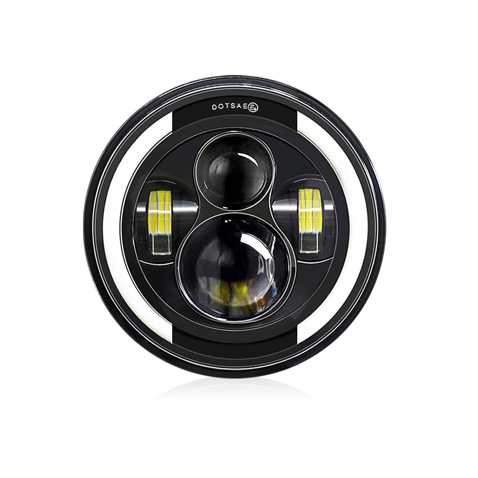 1Pcs Фара автомобильная мотоциклетная LED 7 дюймов с ДНС/поворотным сигналом/нижней светом/верхней светом 7' круглая фара 6000K 60w IP67 водонепроницаемая черный корпус белый свет желтый поворотный сигнал 9-30V 100W 10000LM 50000 часов