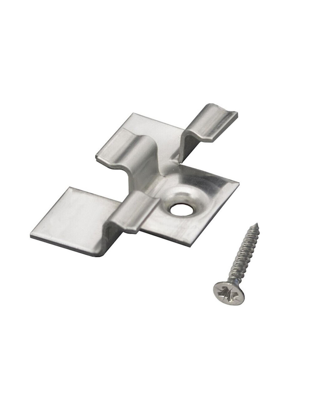 Клипса рядная монтажная для шовного монтажа доски ДПК с саморезом нержавеющая сталь (70 шт.)