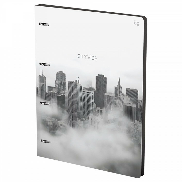 Тетрадь на кольцах А4 клетка 120 листов (BG) City матовая ламинация арт. ТК4к120_лм 57843