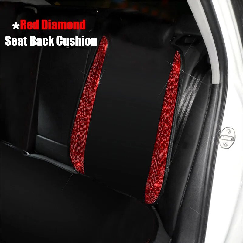 Чехлы на автомобильные сиденья с кристаллами и красными бриллиантами, универсальные автомобильные накладки на подголовник, принадлежности для салона автомобиля, аксессуары для женщин, женский подарок Seat Back Cushion