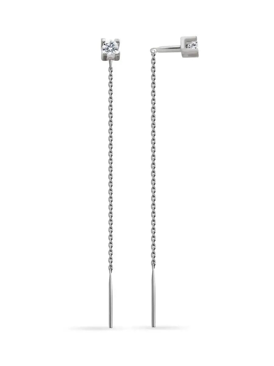 Серьги цепочки, серебро, 925 проба