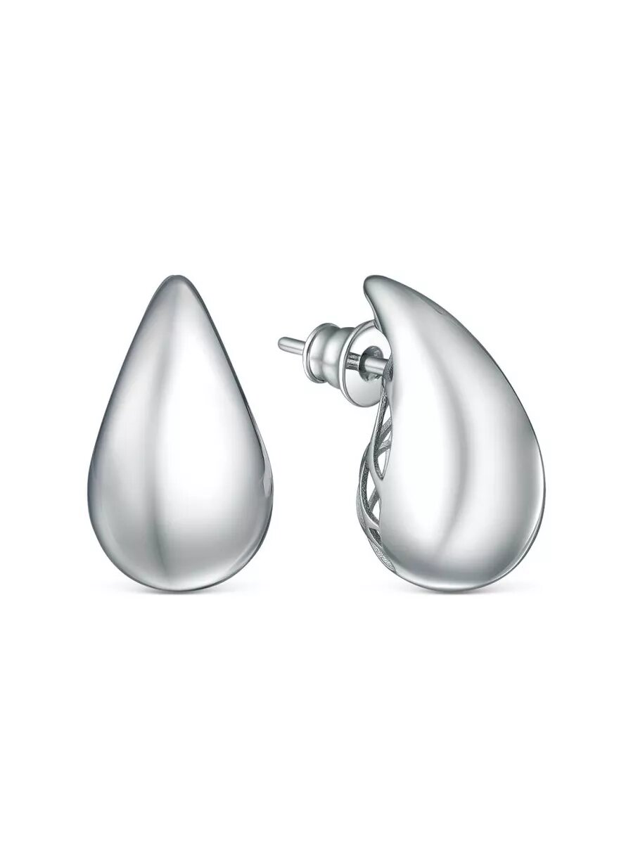 Серьги, серебро, 925 проба, родирование