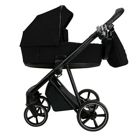 Коляска 2 в1 Roan Sol Кожа Caviar Black/Black/руч. Black