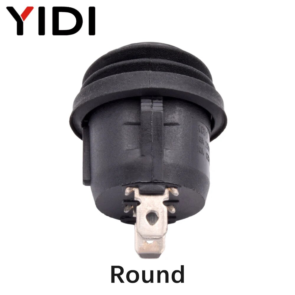Круглый кулисный переключатель YIDI Black ON-OFF, 12В 220В, NO Light