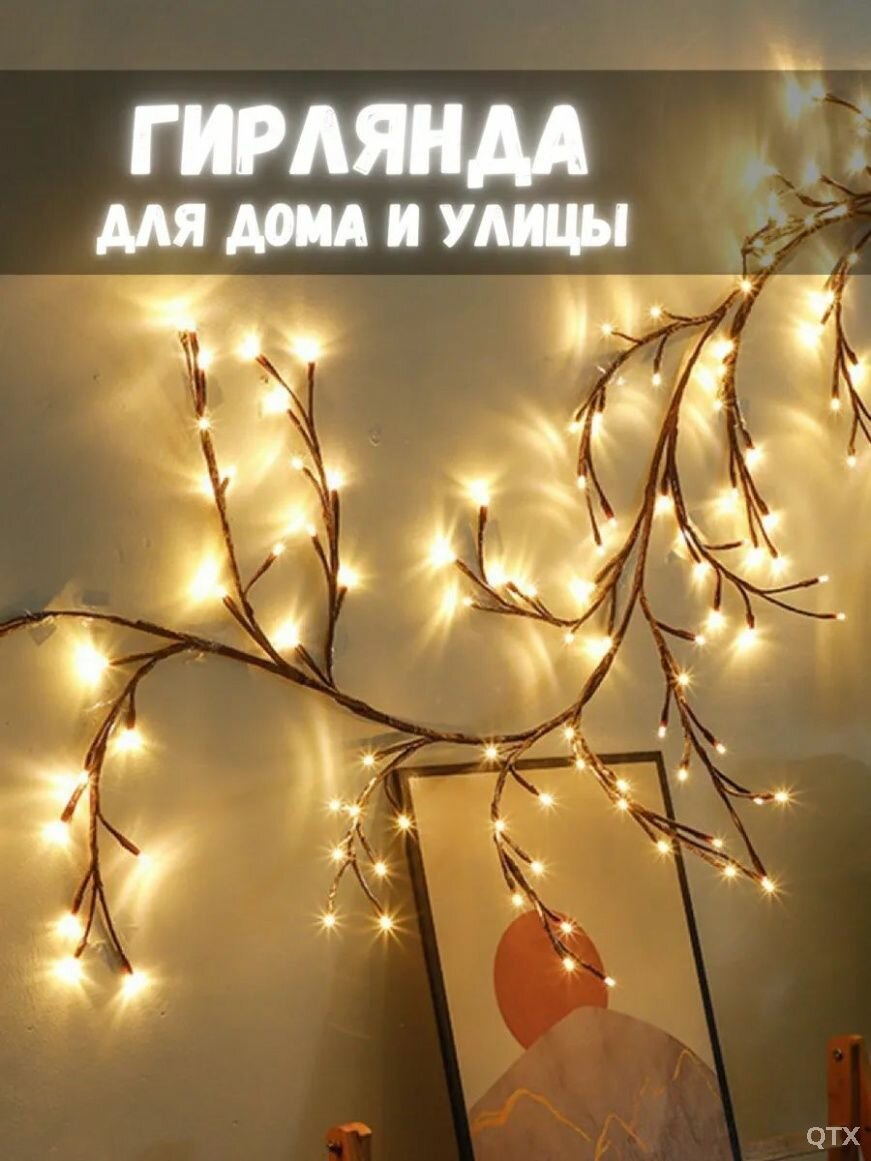 Электрогирлянда интерьерная Фигура Светодиодная 72 ламп, 1.9 м, питание От порта USB, 1 штtaoyuiji