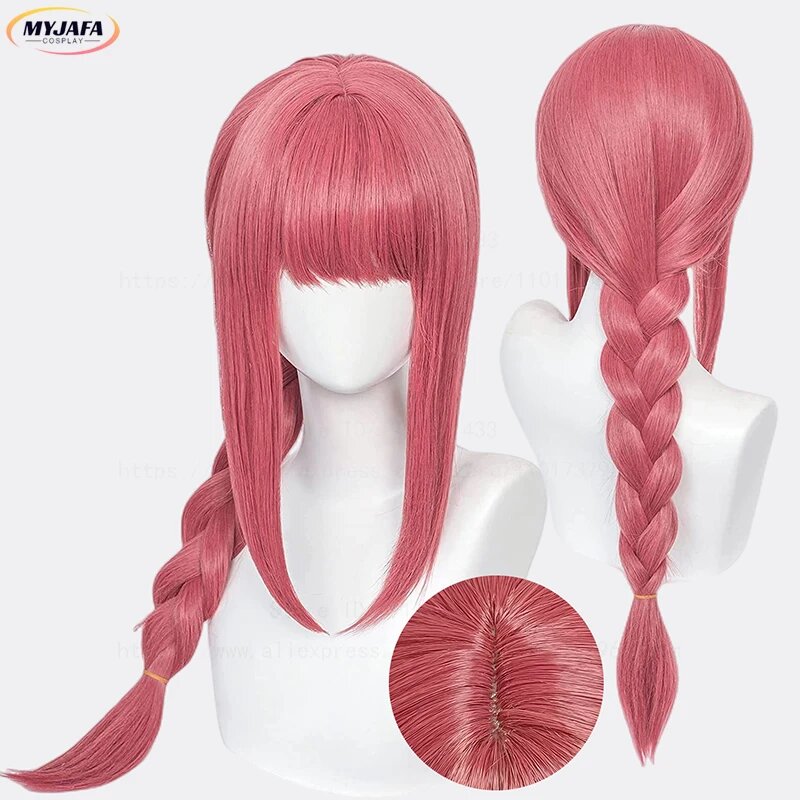 Кораллово-розовый косплей парик Long scalp wig