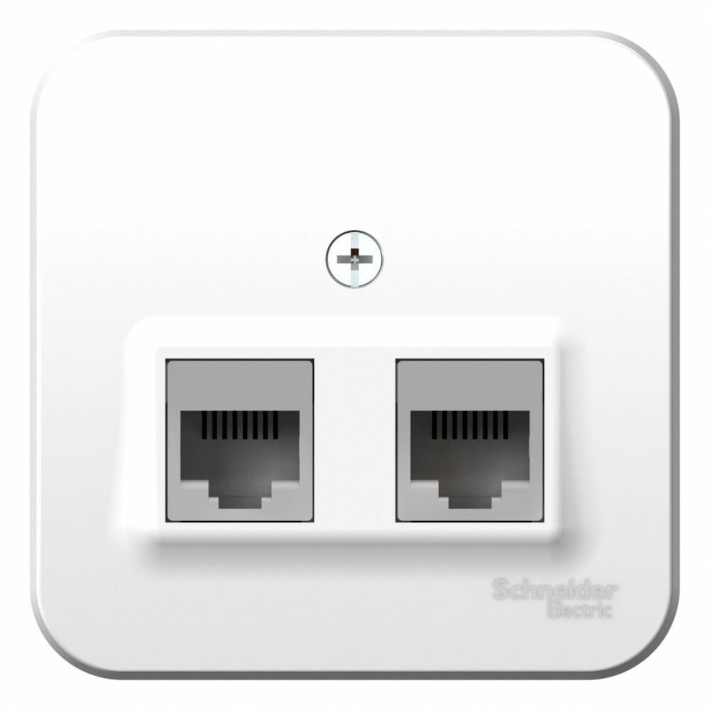 Blanca Розетка компьютерная 2-ая RJ45, кат.5E, О/П изолир. пластина Белый BLNIA045451
