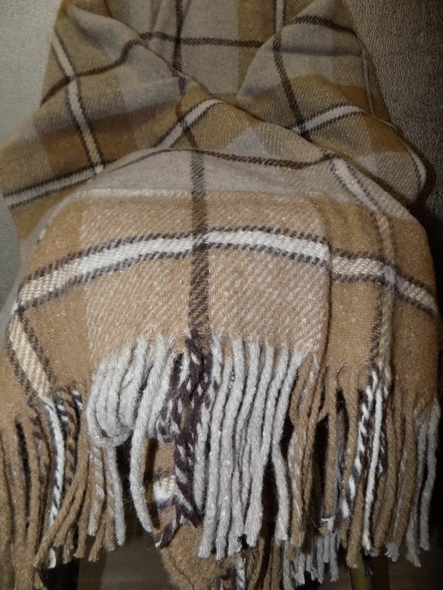 Плед Индийский шерсть мериноса 150х200см клетка