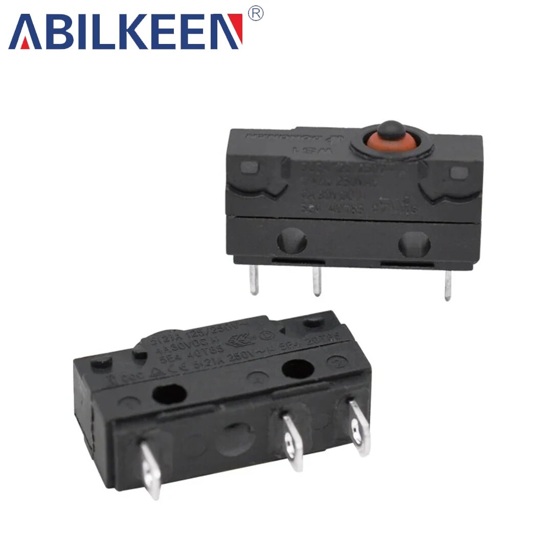 ABILKEEN Мини водонепроницаемый микропереключатель черный