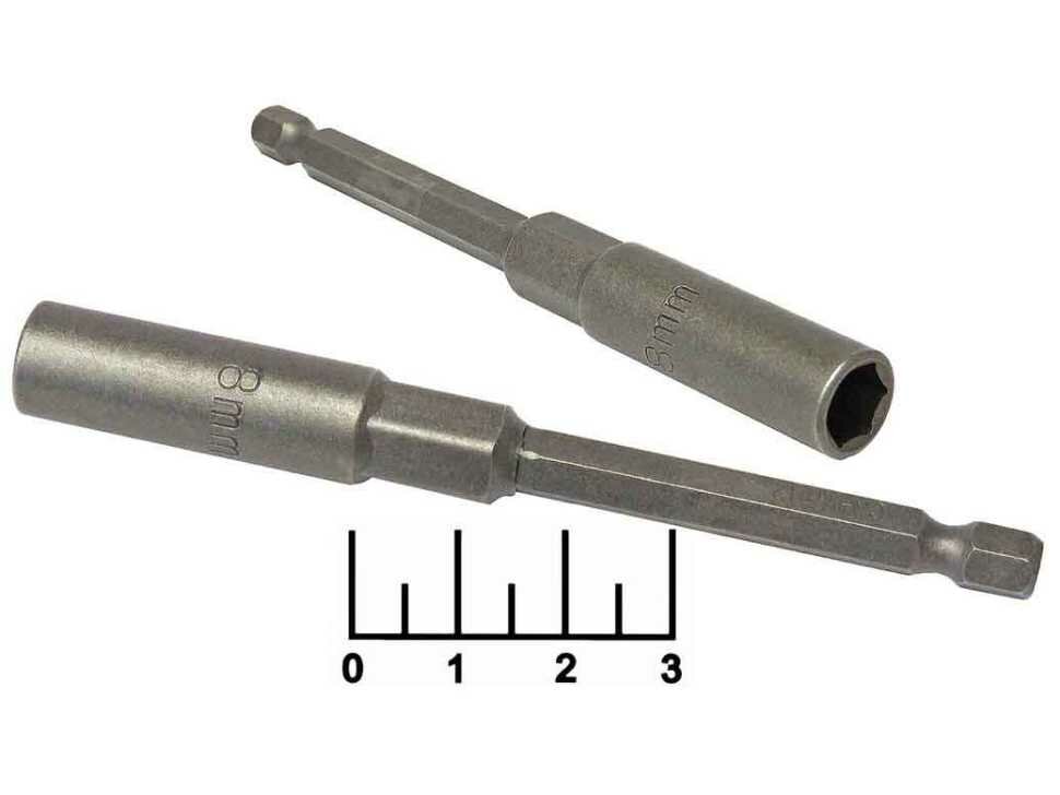 Бита с торцевой головкой 8*100мм магнитная Tundra (4617849) (для кровельных саморезов)