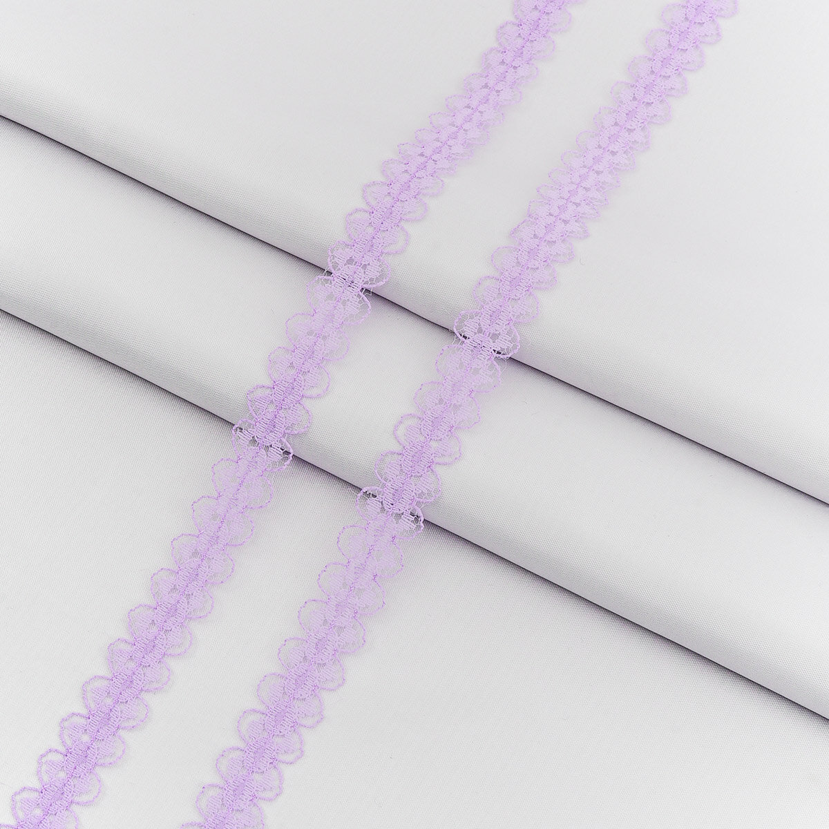 26787 Кружево капрон 140, 1,4см уп. 30м, 100% п/э, цв. сиреневый, 30 м