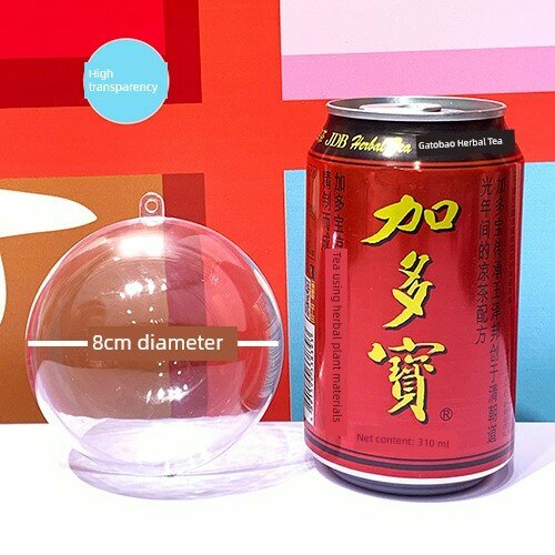 8 см прозрачный акриловый шар, 5 шт. для рождественского или вечериночного декора, прозрачный полый шар, прочный