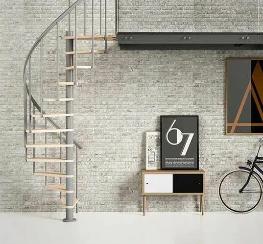 Лестница винтовая металлическая на второй этаж Dolle Calgary Grey d120 цвет серый
