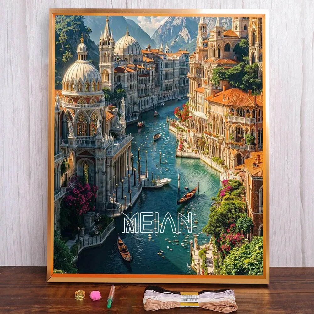 MEIAN Крестный комплект стежка,90x120CM,14CT, Классический канал,40 цветов