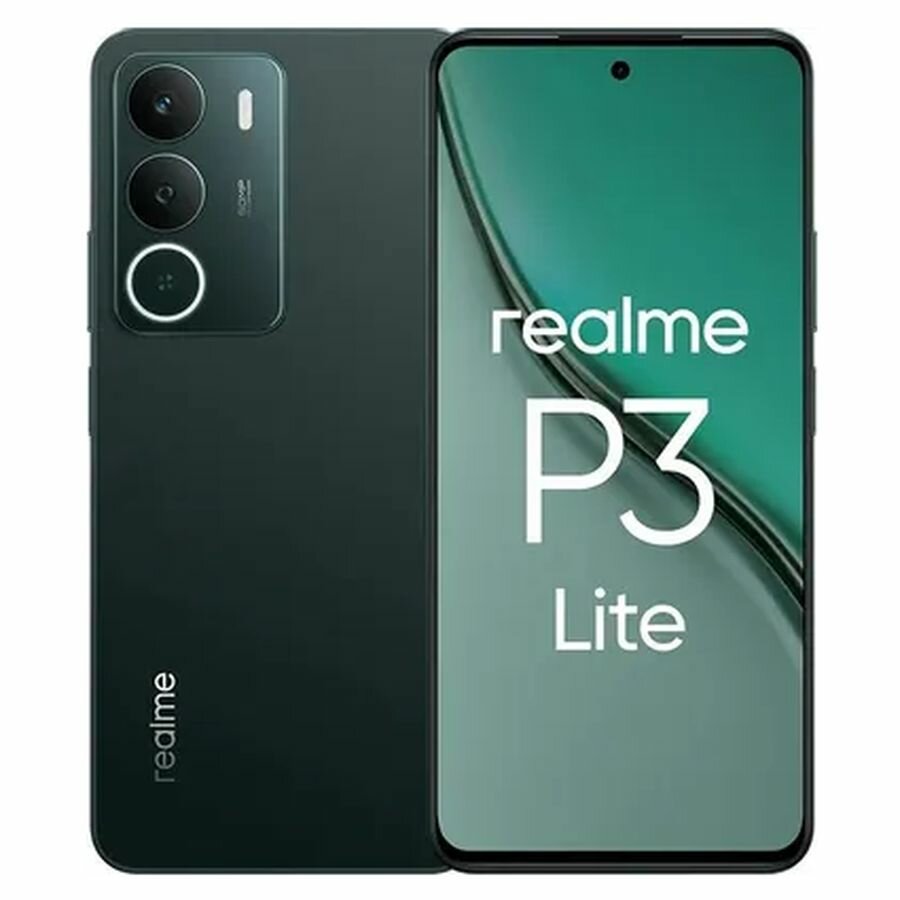 6,8" Смартфон REALME P3 Lite 4/128 ГБ (RMX5300) 2024, зеленый