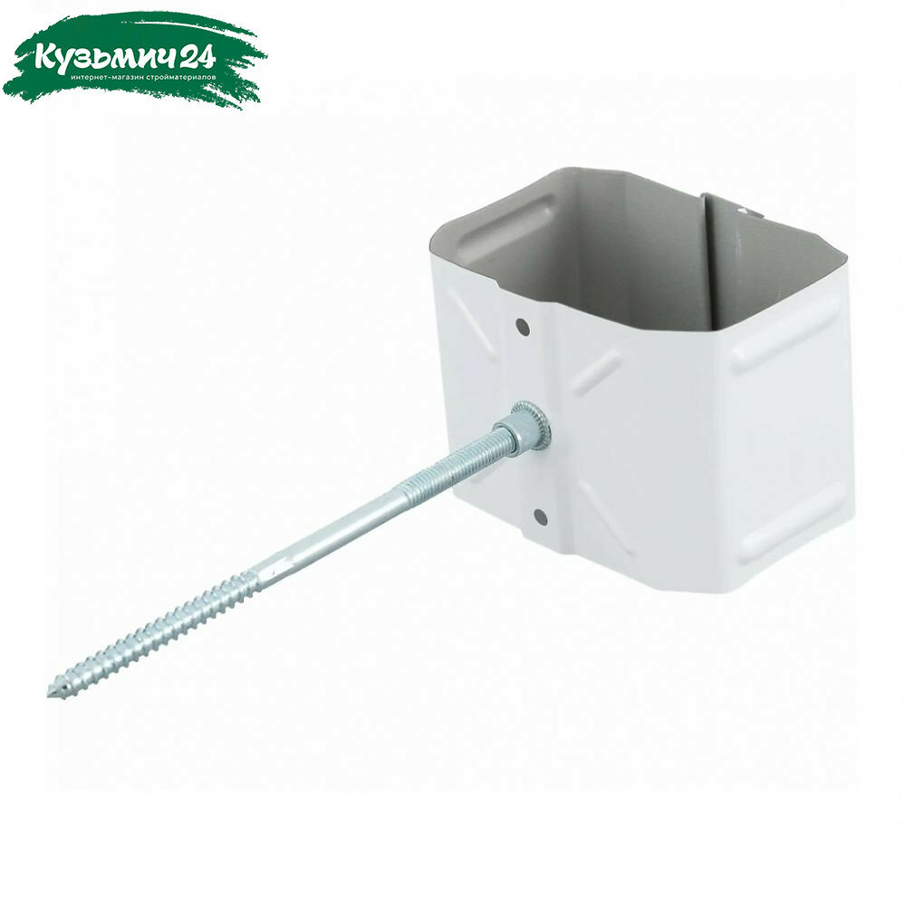 Крепление стояка универсальное, металлочерепица, устойчивость к коррозии, белое, 4 шт.