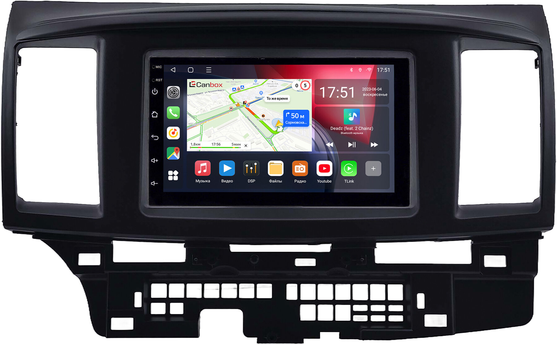 Штатная магнитола Mitsubishi Lancer X 2007-2018 Canbox L-Line 4476-RP-MMLNB-49 Android 10 (4G-SIM, 3/32, TS18, DSP, QLed)