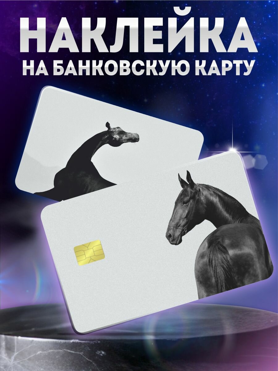 Наклейка на банковскую карту животные лошадь