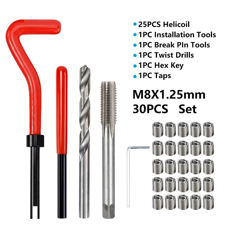 Набор для ремонта резьбы xcan M2-M16 30Pcs M8