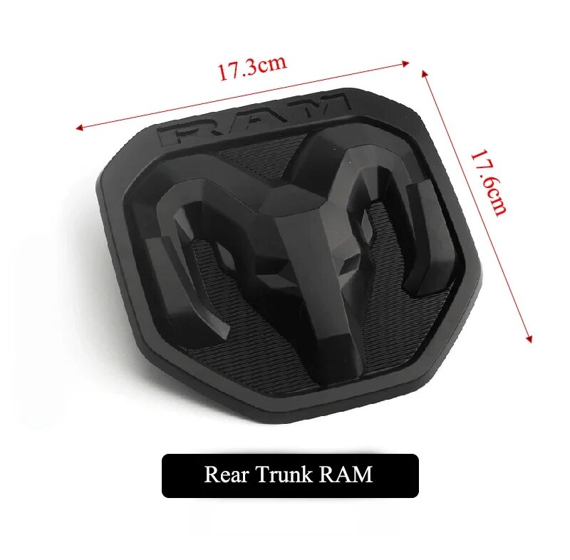 3D значок на переднюю решетку RAM 4X4, эмблема с логотипом, наклейка на задний багажник для Dodge RAM 1500, наклейка на пикап, аксессуары для стайлинга 1Pcs Rear Black