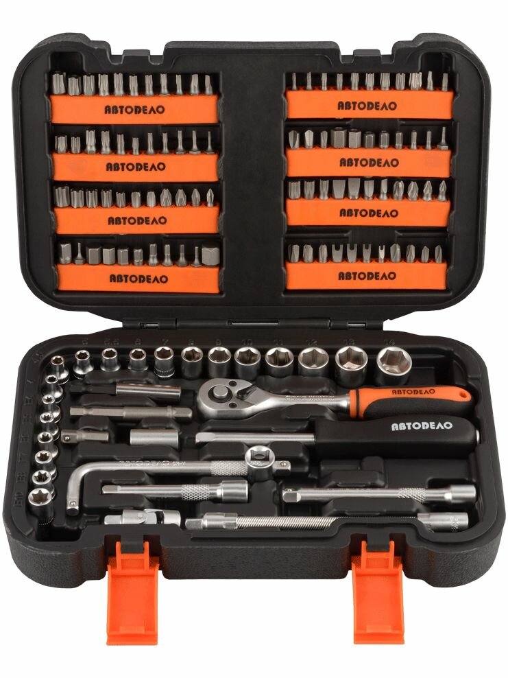 Набор головок торцевых 118 предметов, 1/4 DR, АвтоDело (39978)