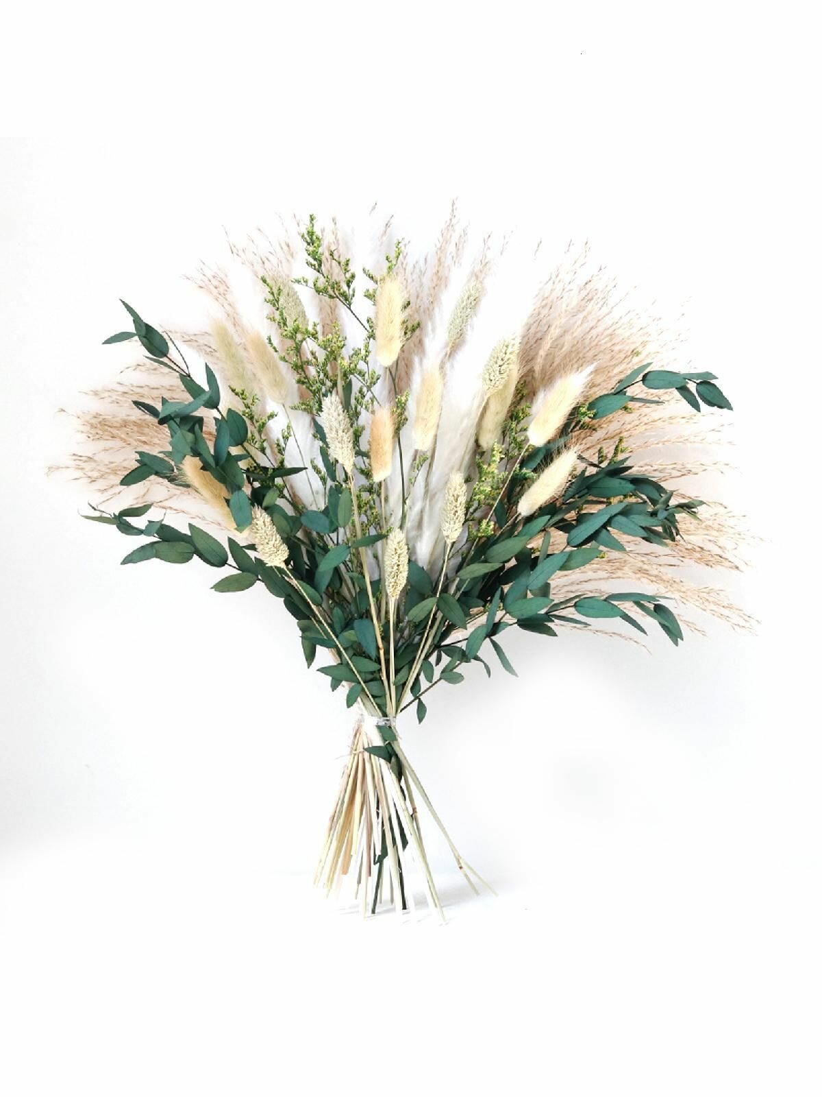 Стабилизированныецветы, Маленький букет из сушеных цветов из тростника-001