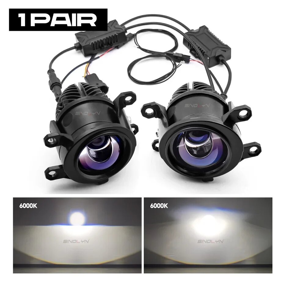 2,0-дюймовые противотуманные фары Bi LED для Toyota Land Cruiser/New Corolla/Yaris/Innova/Hilux/Fortuner/Prius/C-HR, фары дальнего света переднего бампера