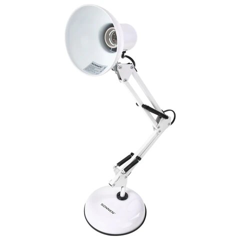 Настольная лампа-светильник SONNEN TL-005, подставка, 40 Вт, Е27, белый, высота 50 см, 237647