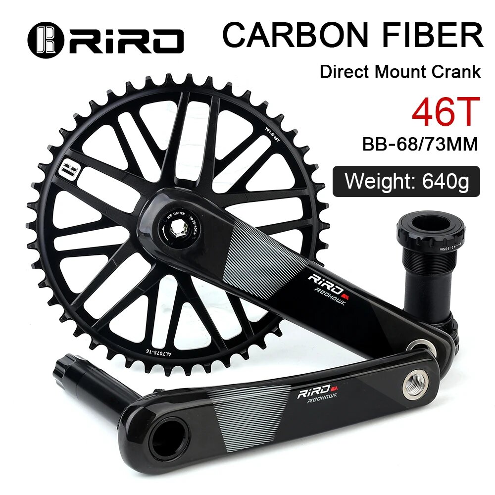 RIRO Шатуны Carbon Fiber 46T BB, Crank