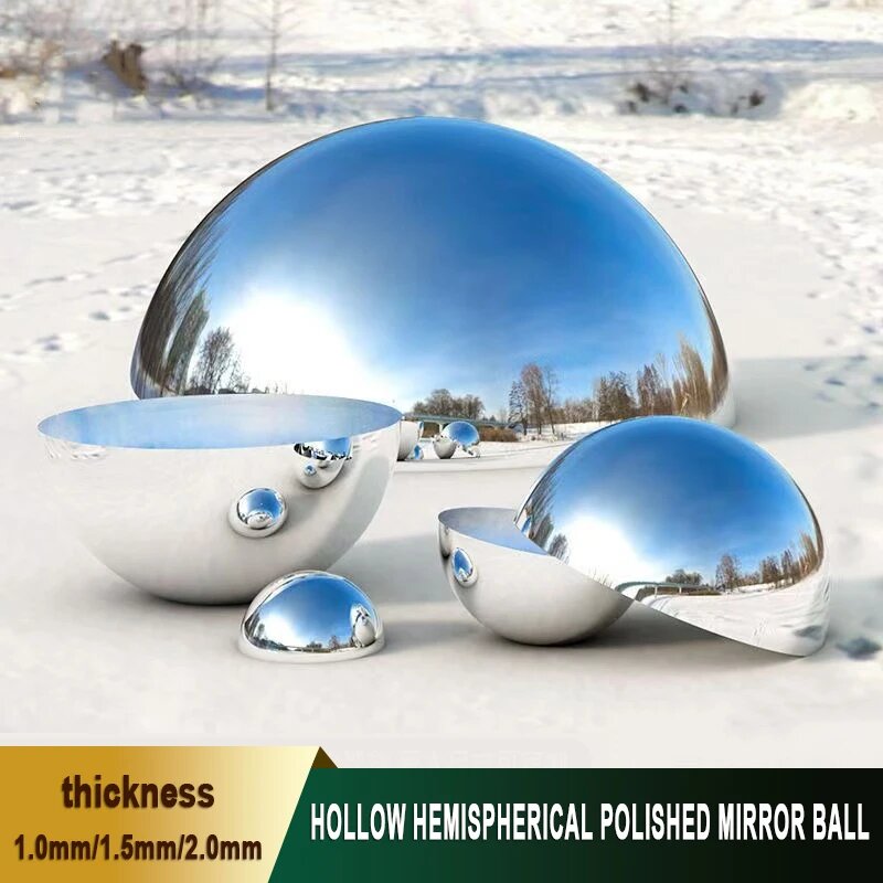 Зеркальный полушар из нержавеющей стали 304 для поделок thick 1.0mm, 100mm