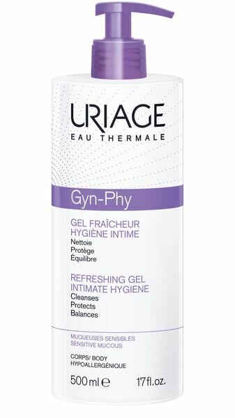 Гель для интимной гигиены освежающий с 4 лет Gyn-Phy Uriage/Урьяж помпа 500мл