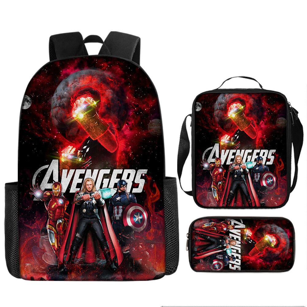 Трансграничный бестселлер: рюкзак «Мстители», набор школьных сумок из трех предметов для учащихся начальной и средней школы, рюкзак с цифровой 3D-раскраской