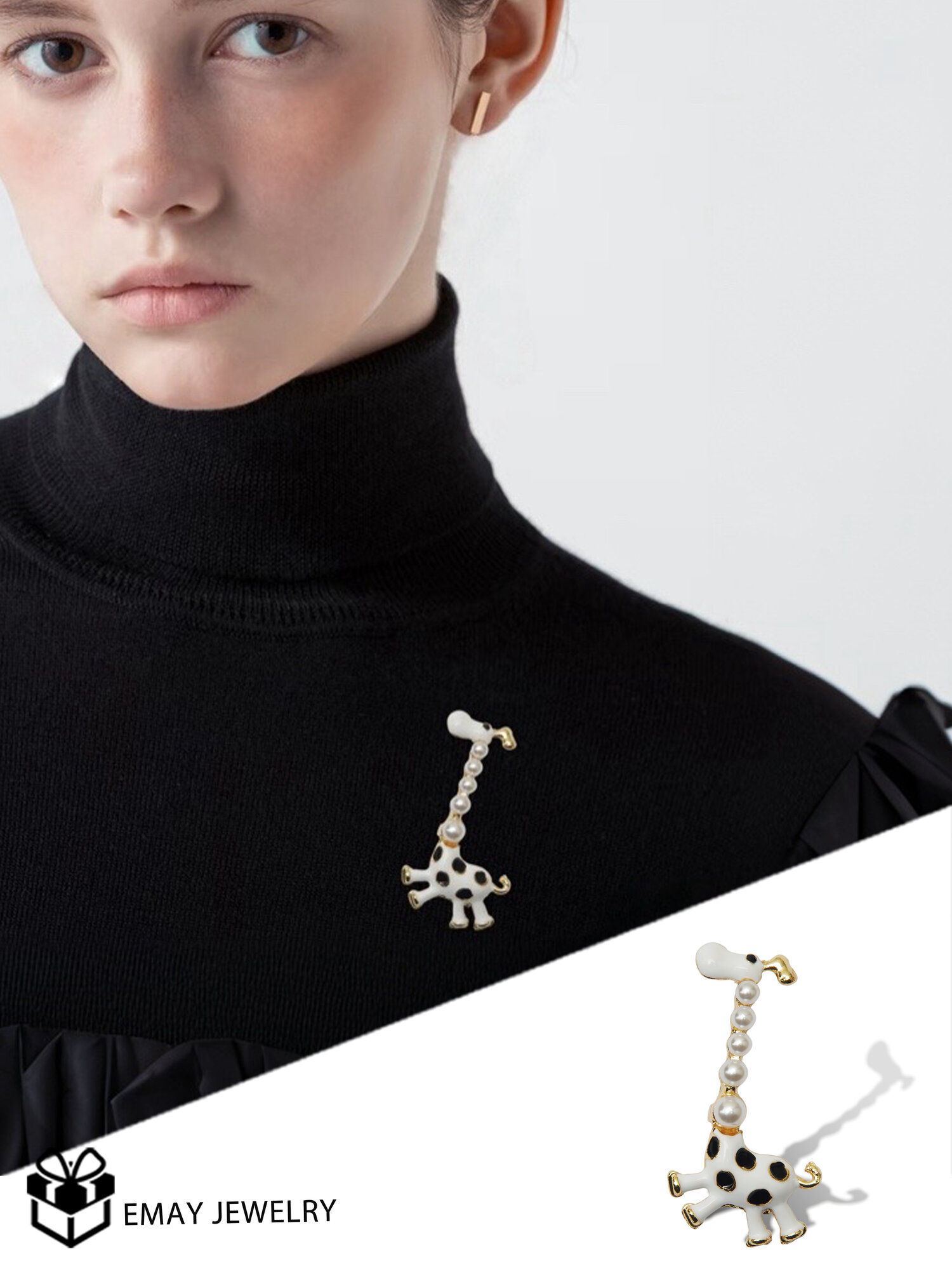 Брошь, эмаль, жемчуг имитация