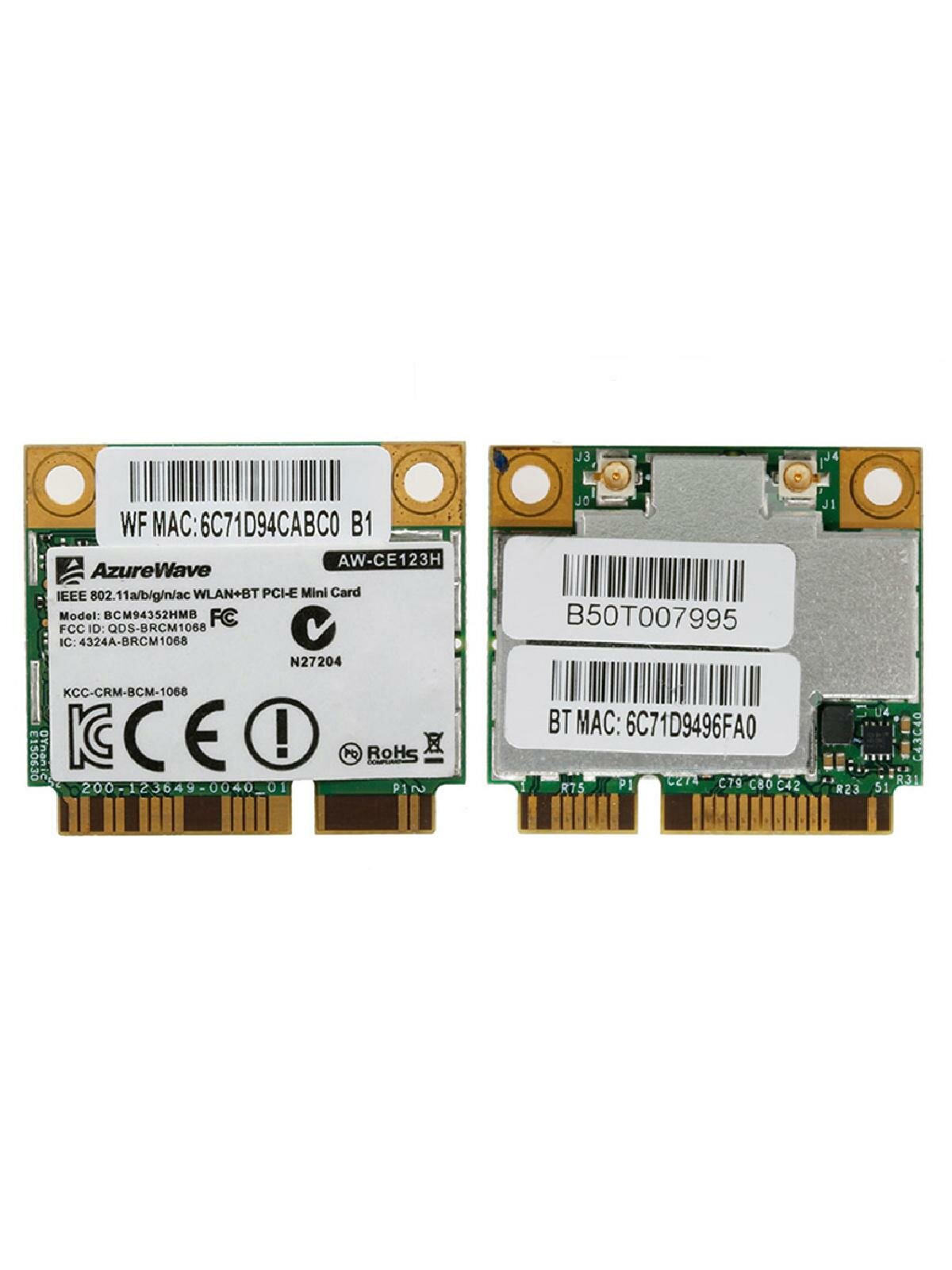 BCM94352HMB AW-CE123H 802.11ac 867Mbps Dual-band 2.4/5G AC Bluetooth-compatible 4.0 WiFi Wireless Card WLAN Adapter Card