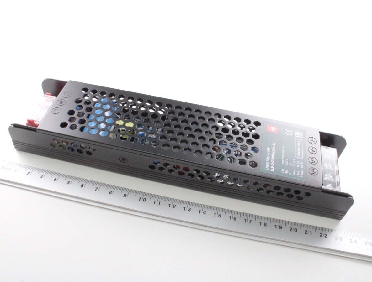 24V, 300W, 12.5A, 198-242VAC ELF-24300BEslim Black, Модуль питания сетевой (блок питания с винтами), ELF, Чёрный корпус