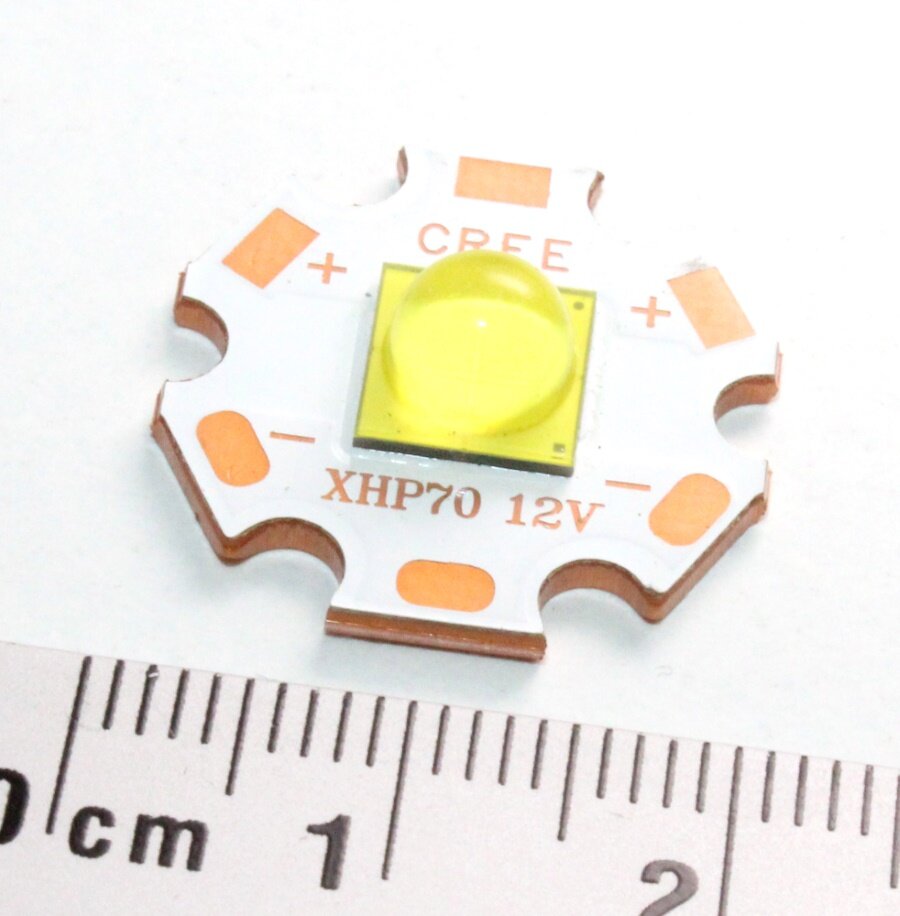 Star-20W 12V 1500mA 2000Lm 6000k CREE-XML-12-20W White (на плате D-20мм), Мощный светодиод