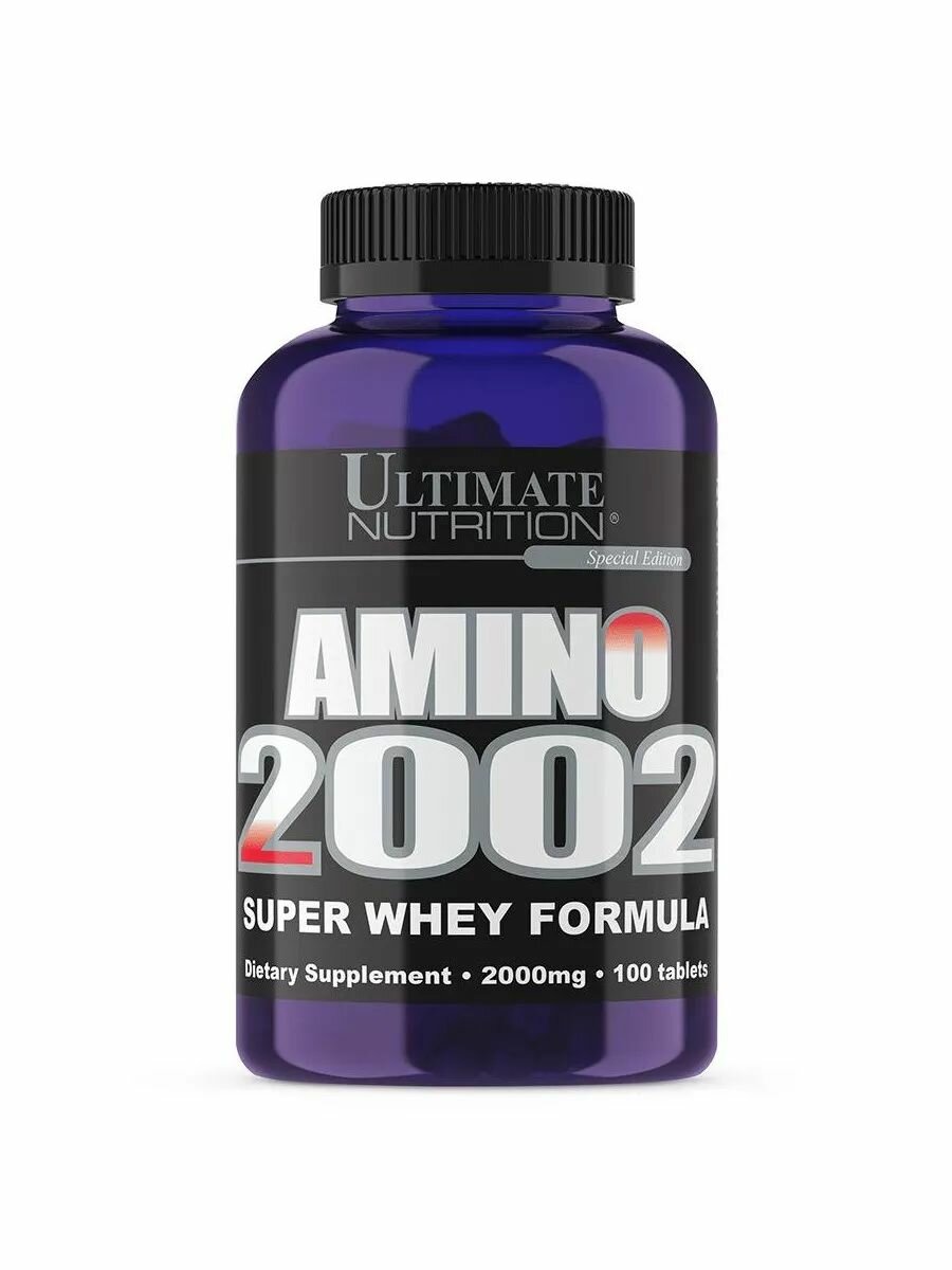 Ultimate Nutrition, Amino 2002, Аминокислотный комплекс, 100 таблеток, для набора мышечной массы, восстановления
