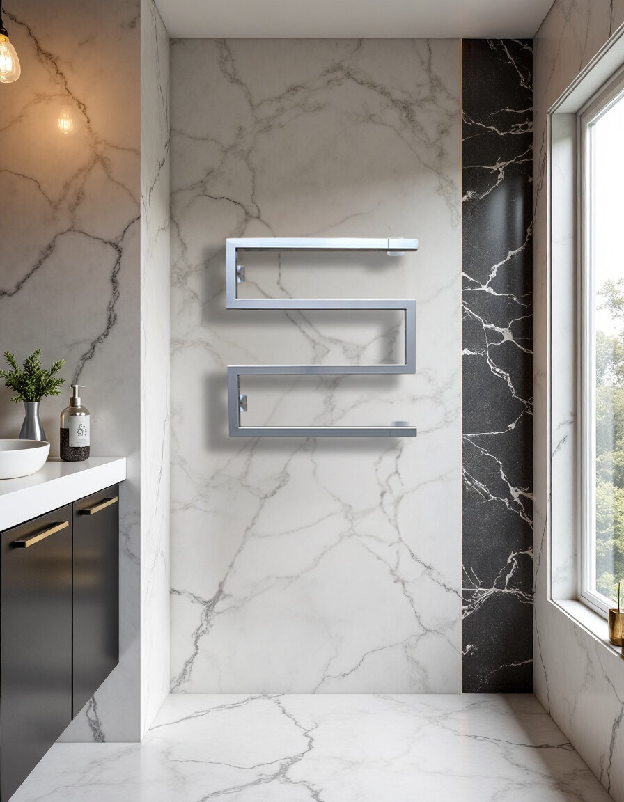 Полотенцесушитель водяной SNAKE-2 50х60 (см) Хром матовый Угловое подключение