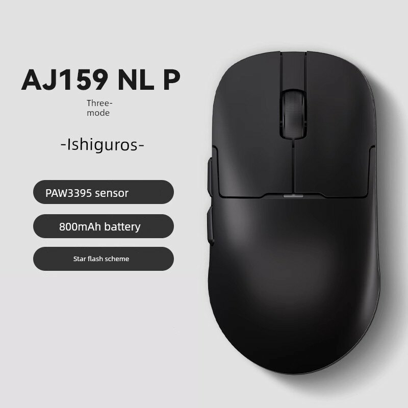 Игровая мышь Heijue AJ159 Pro с тремя режимами, беспроводная, 8K, эргономичная, легкая, с сенсором PAW3395 Официальная