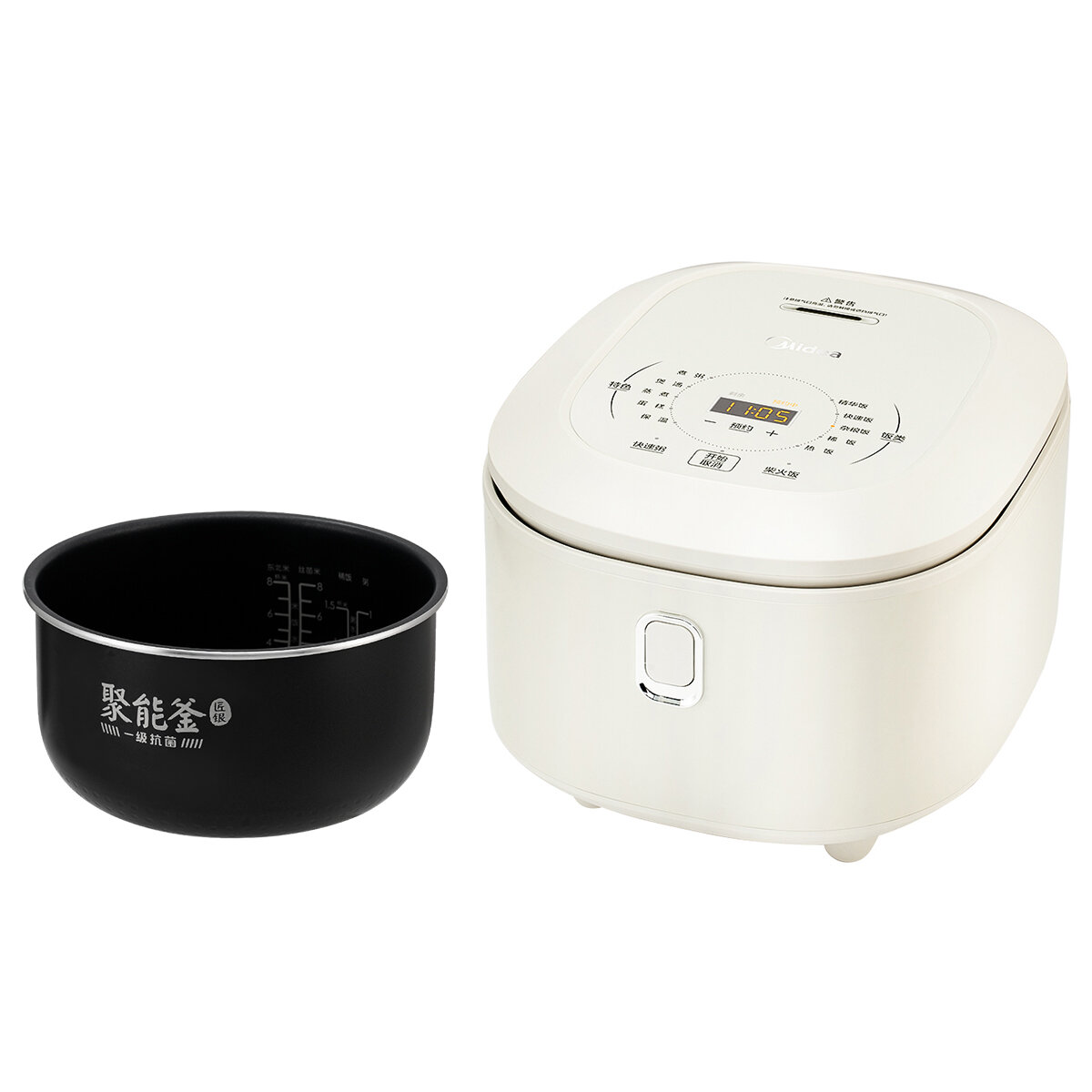 Рисоварка Midea MB-AFB4051R, 4 liters, белая, 1.5 кг, автоматическое приготовление, 5 режимов