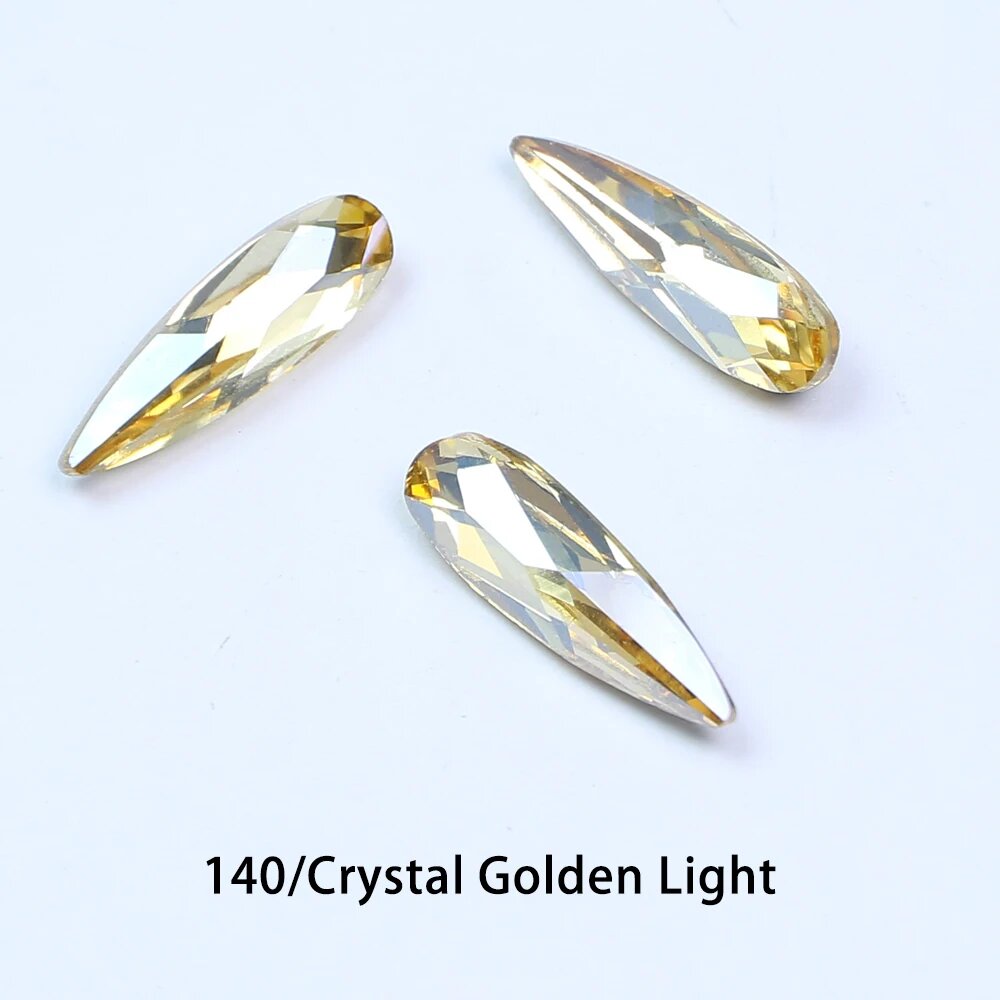 Кристаллы 140 Golden Light, 20x5.7мм, 10шт