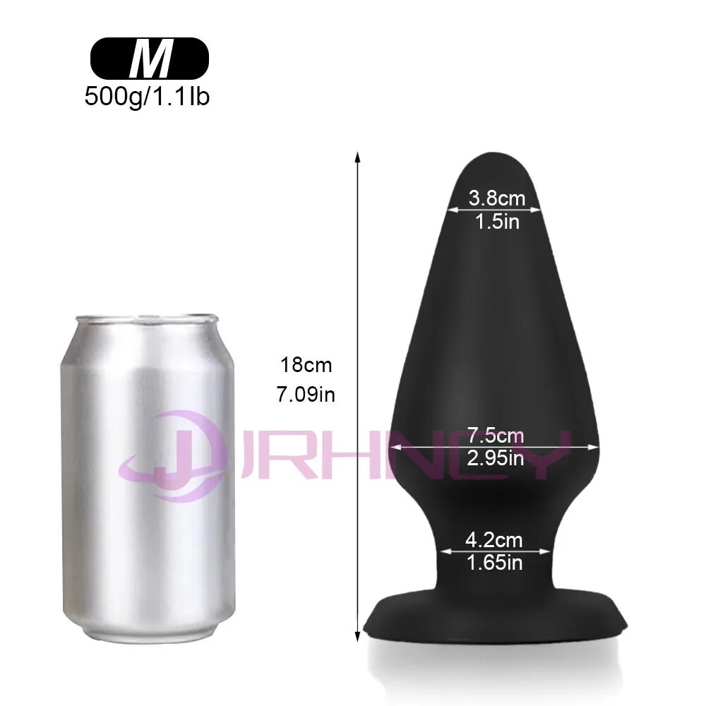 55-95 мм огромная анальная пробка, конус, мягкая анальная пробка, силиконовые анальные Black M