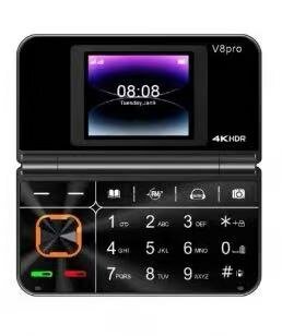 V8 Pro Складной раскладушка 2G для пожилых с большими кнопками, фонариком и поддержкой многоязычного интерфейса, две SIM-карты, режим ожидания для двух SIM-карт