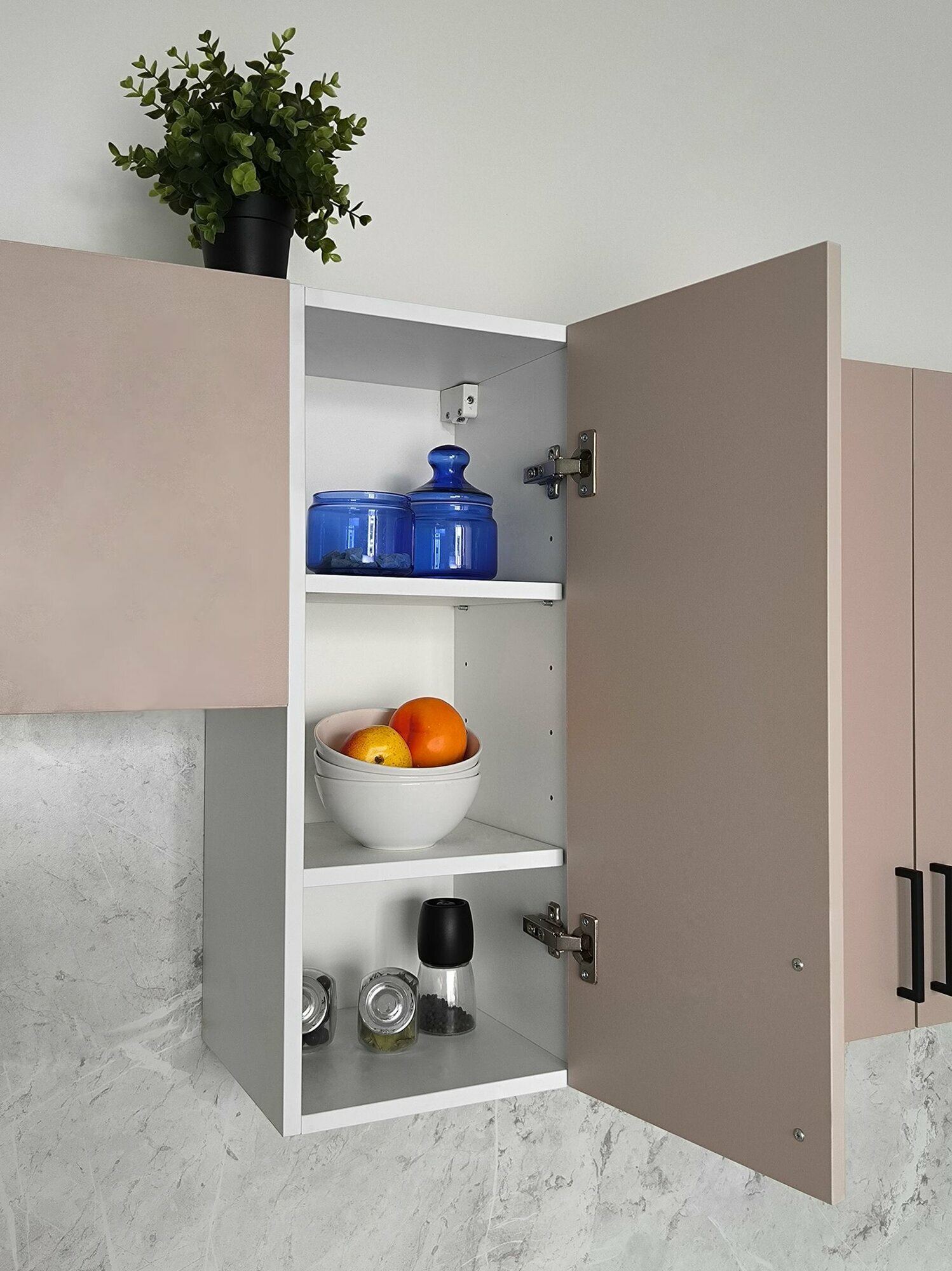 Кухонный гарнитур VITAMIN модульный шкаф навесной с полками, ЛДСП, цвет "Капучино" ширина 30 см.