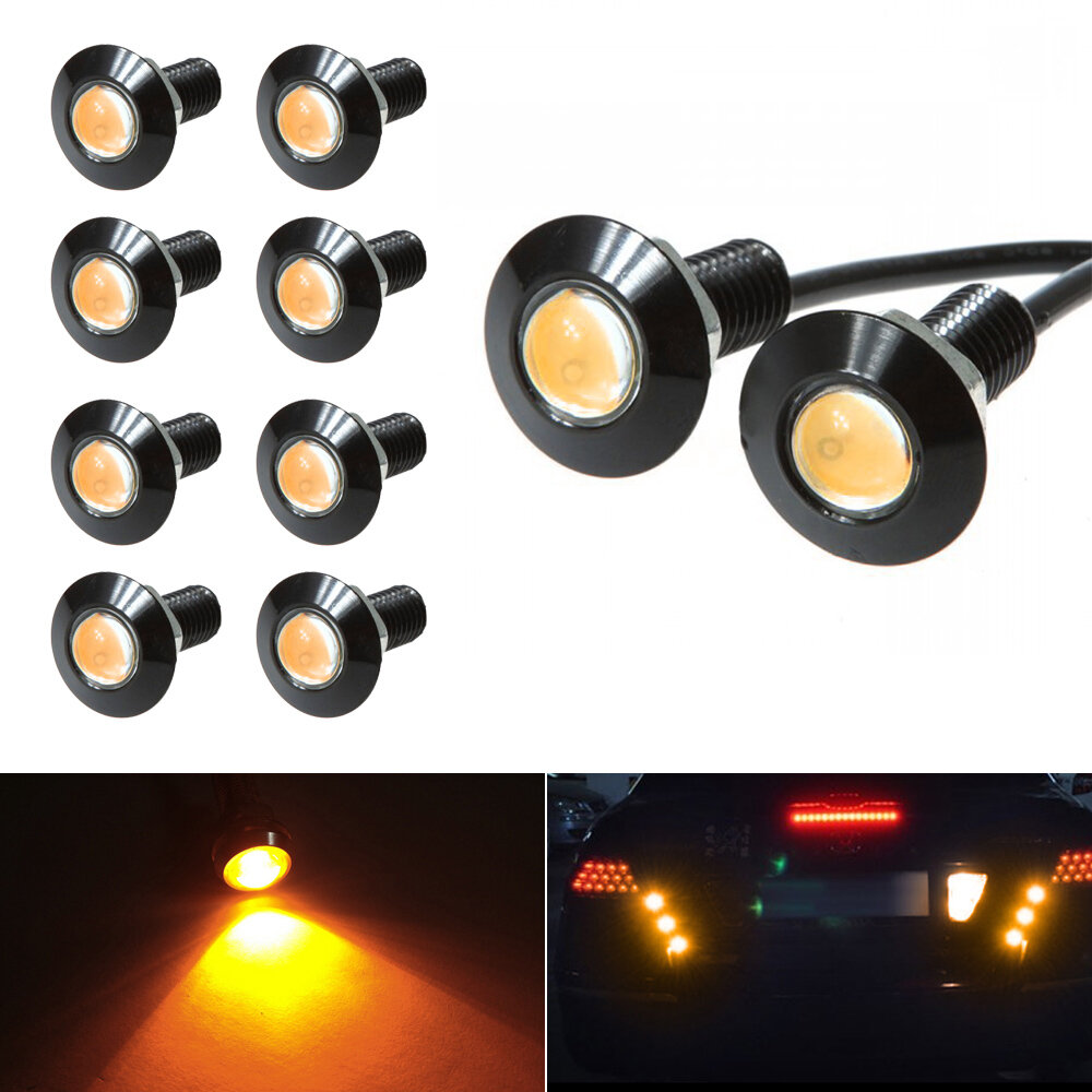 Лампа Eagle Eye LED 23мм, Свет DRL Ультратонкая Водонепроницаемая Черная Алюминиевая Корпус Автомобильная Мотоциклетная Сигнальная Лампа Туманная Задняя Лампа Резервной Свободы, Пакет из 10 Шт.