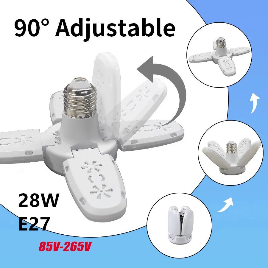 Складная LED лампа 28W E27 85V-265V