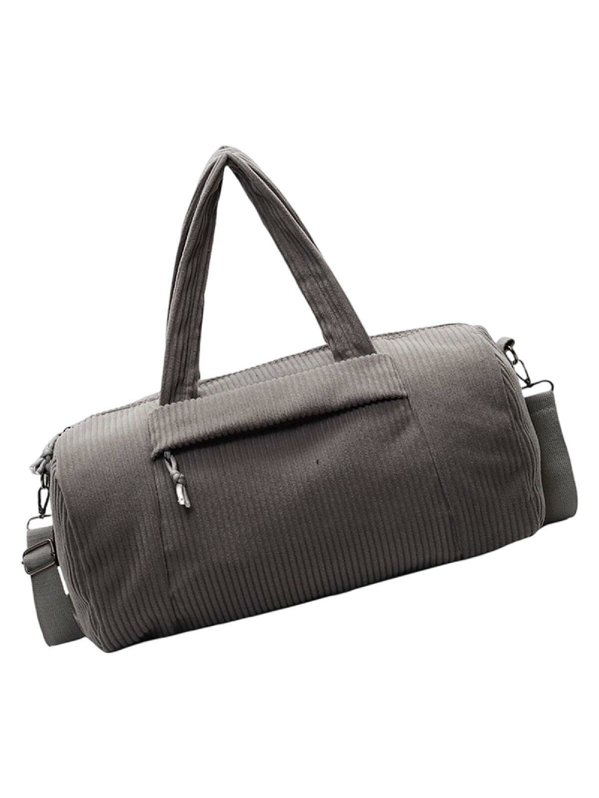 Стильная однотонная вельветовая спортивная сумка, вместительная и удобная для поездок на работу