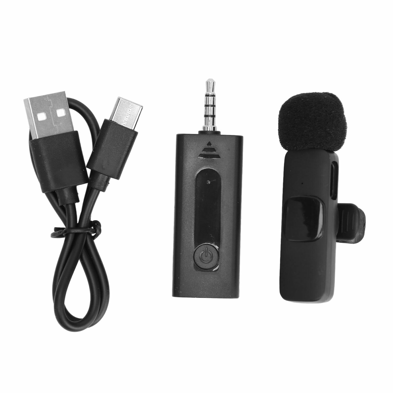 3.5mm Wireless Lavalier Lapel Microphone Intelligent Noise Canceling Automatic Pairing Clip On Mic for Live Recording