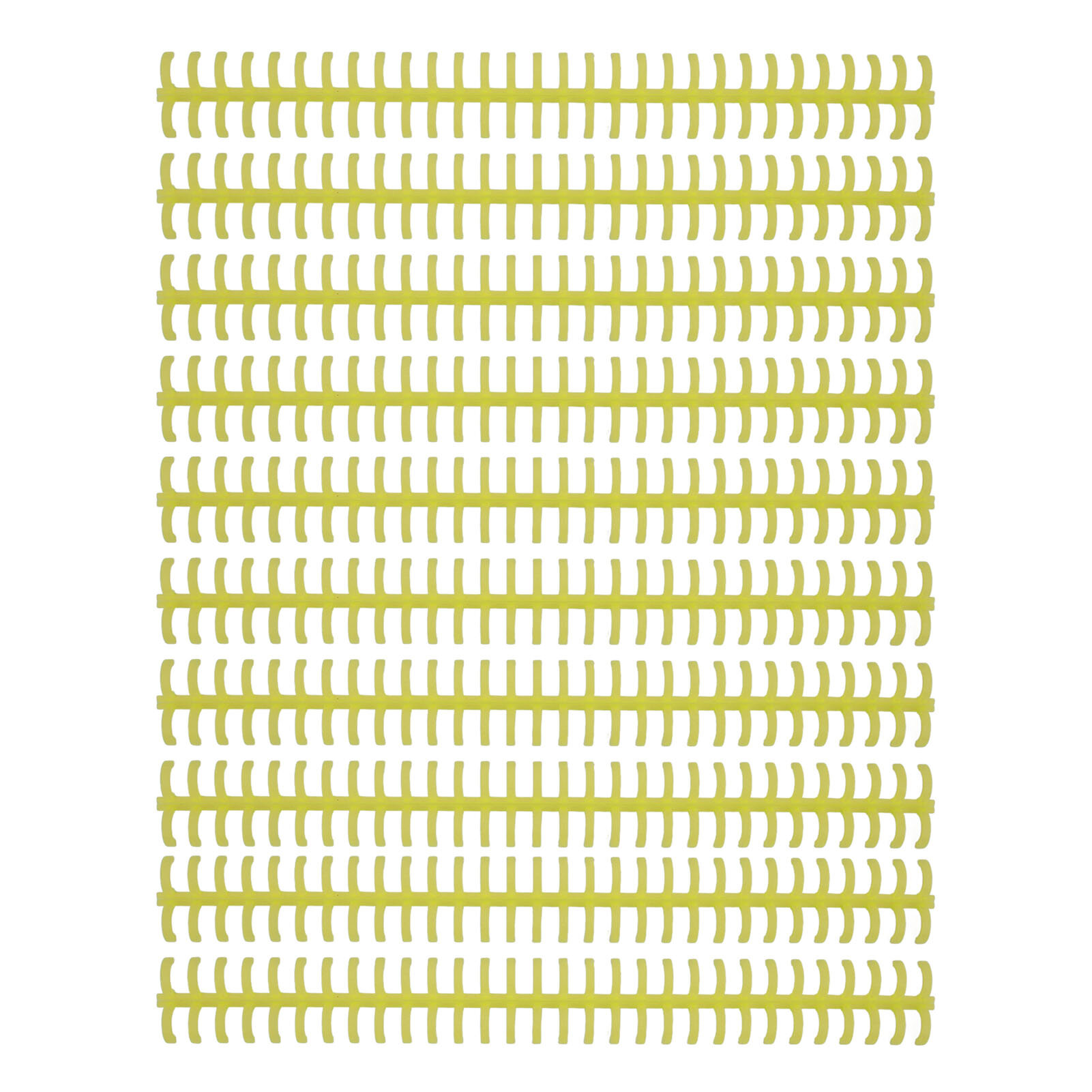 10 шт, корешок для переплета с отрывными листами, 30 отверстий, износостойкий полипропиленовый пластик, 10 мм, жёлтый