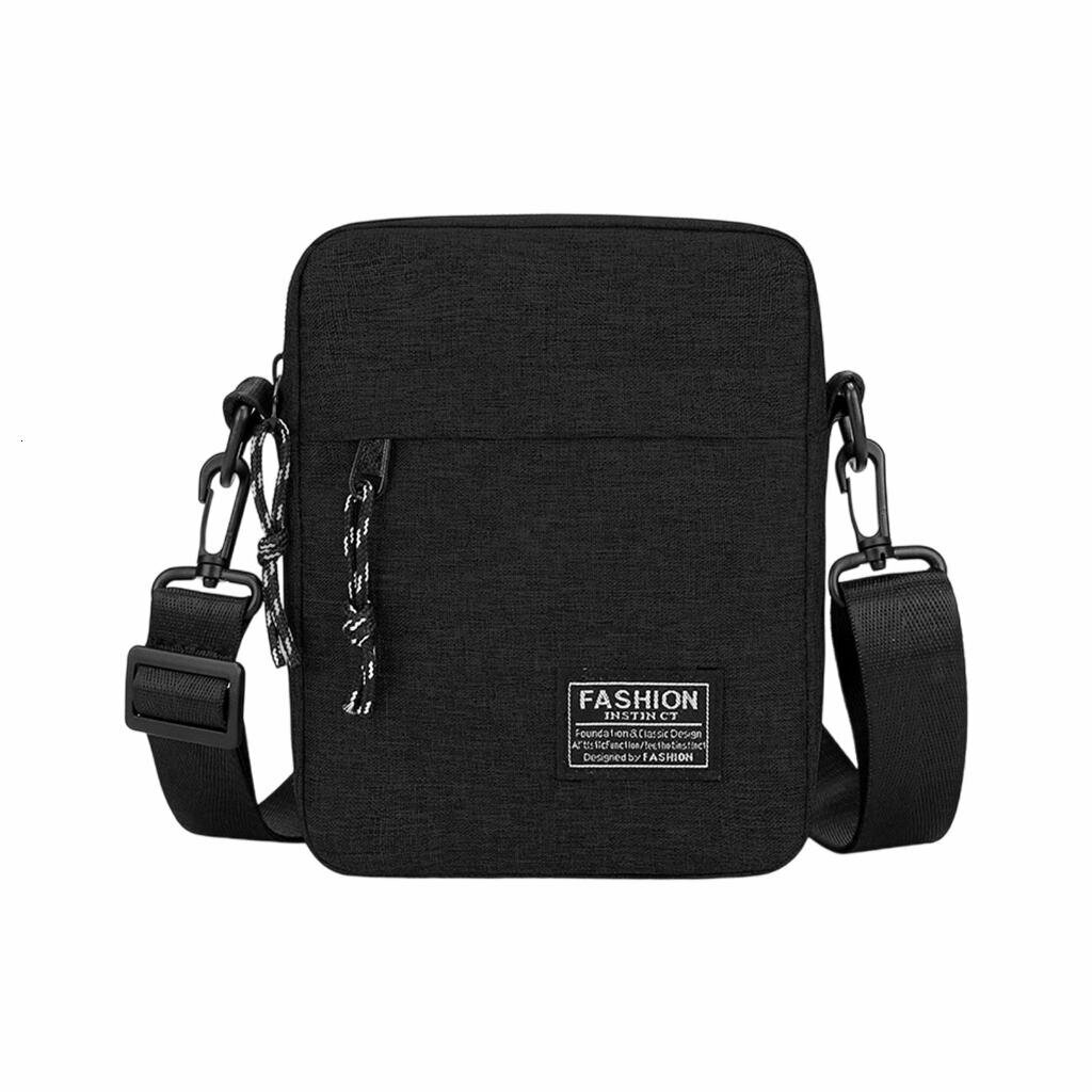 Модная простая мужская сумка из ткани Оксфорд-черный